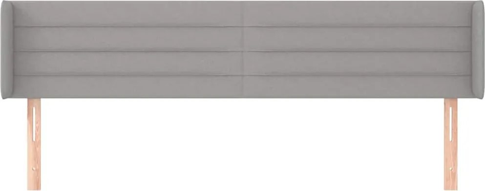 Čelo postele typu ušák světle šedé 163x16x78/88 cm textil 3118914