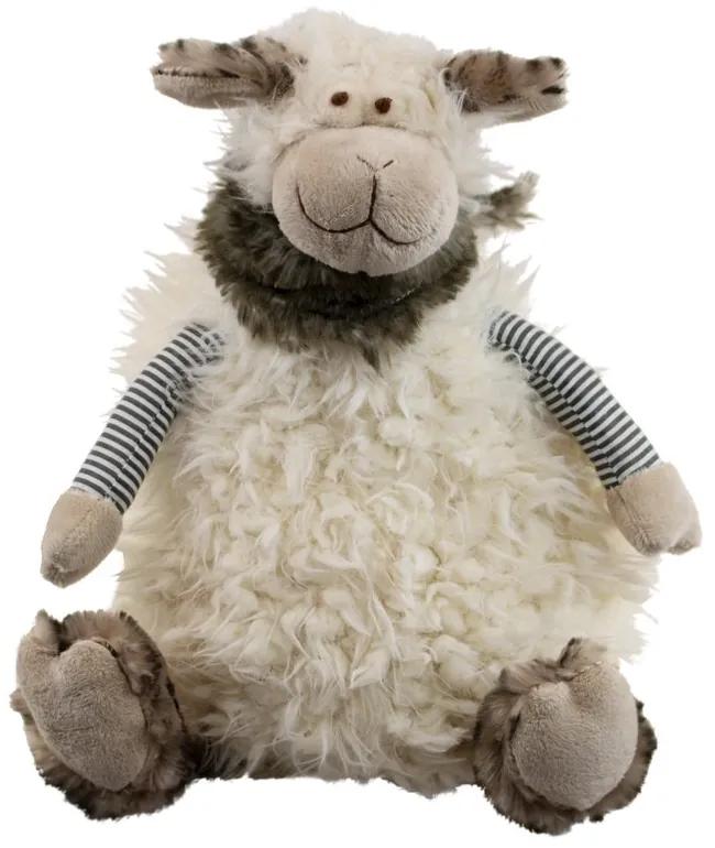 Plyšová hračka sedící ovečka se šálou 20cm - 20*20*20cm