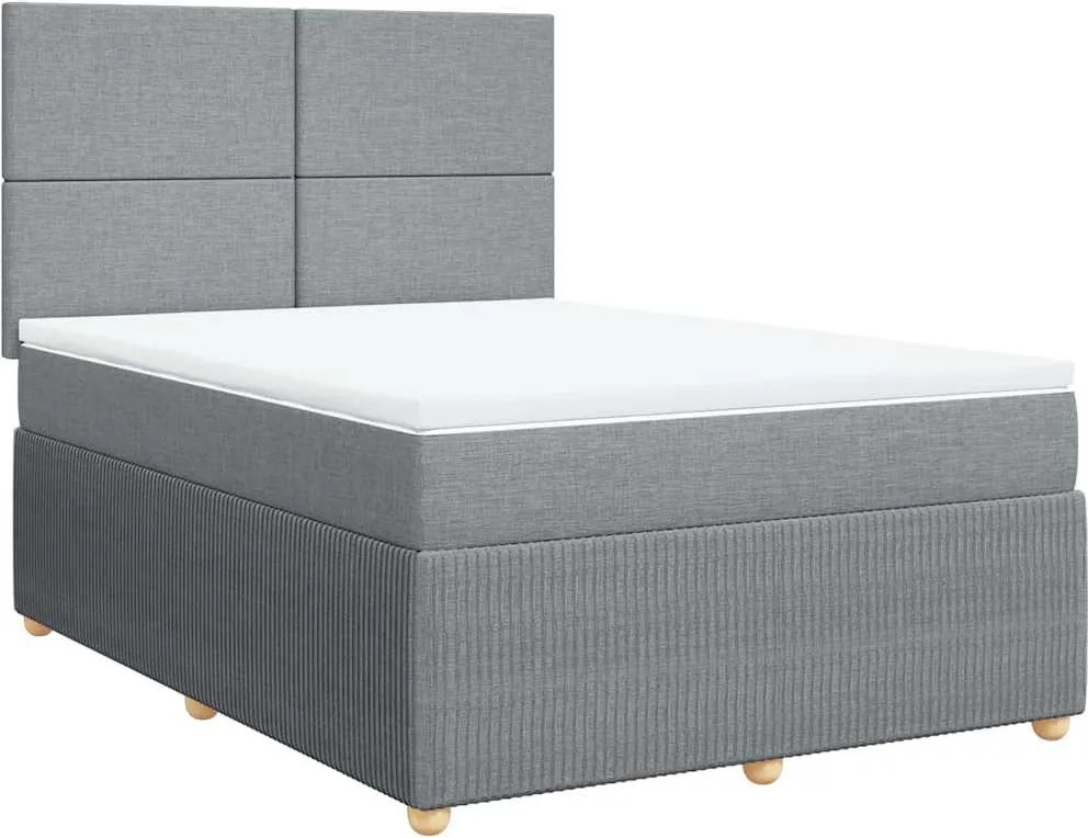 Box spring postel s matrací světle šedá 140 x 200 cm textil 3294372