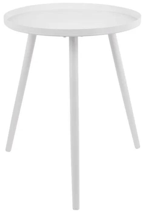 Time for home Bílý kulatý odkládací stolek Aburi 55 cm