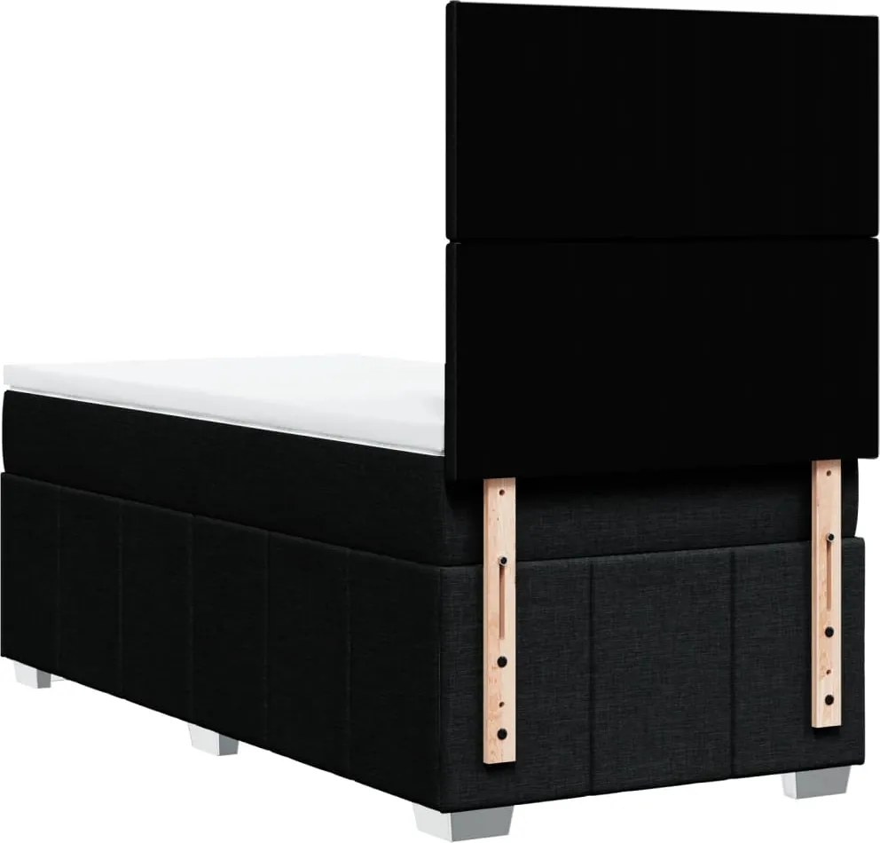 Box spring postel s matrací černá 90x190 cm textil 3291518
