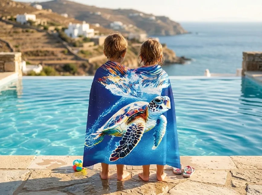 Rychleschnoucí XXL plážová osuška CHELONIA modrá 150 x 210 cm, 100% mikrovlákno