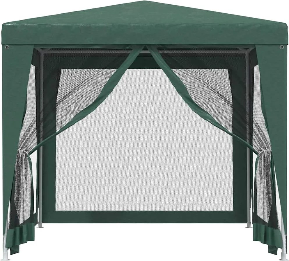Party stan se 4 síťovanými bočnicemi zelený 2,5 x 2,5 m HDPE 319223