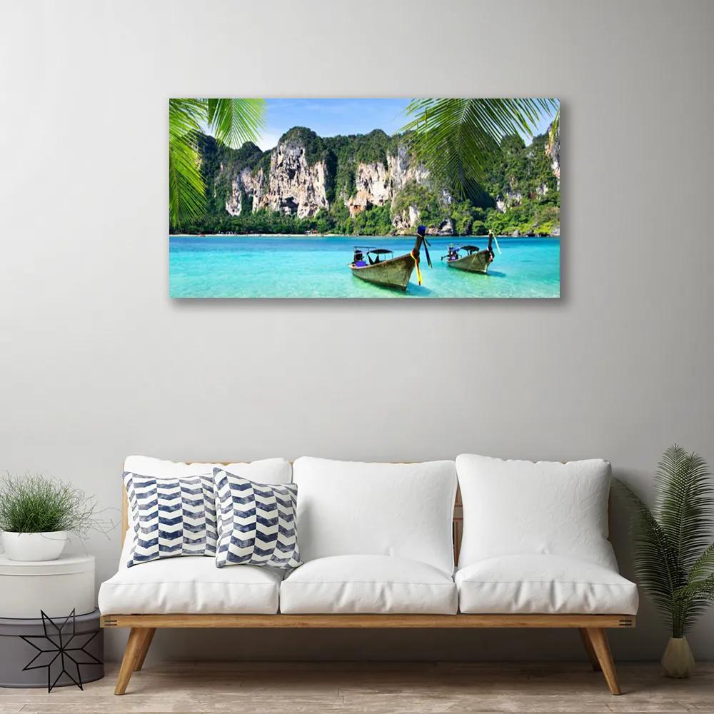 Obraz na plátně Loďky Moře Krajina 100x50 cm