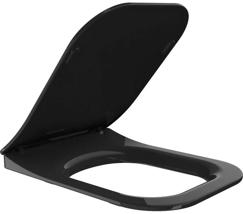 Mexen Teo, slim WC deska s pomalým dopadem, duroplast, černá lesklá, 39851085