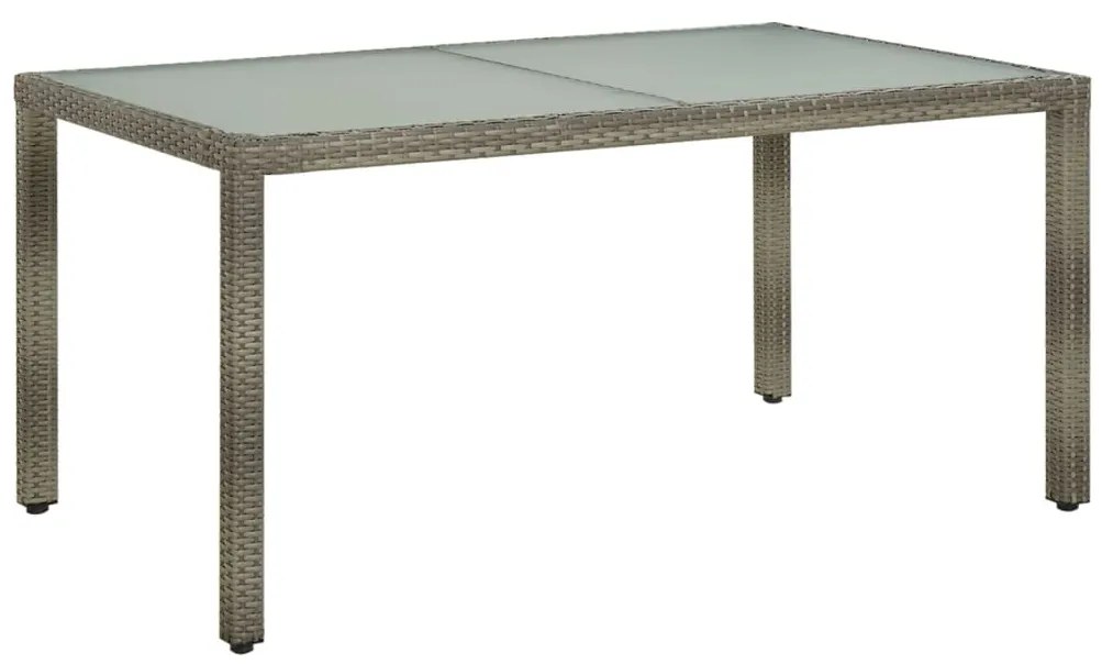 Zahradní stůl 150 x 90 x 75 cm tvrzené sklo a polyratan šedý 316707