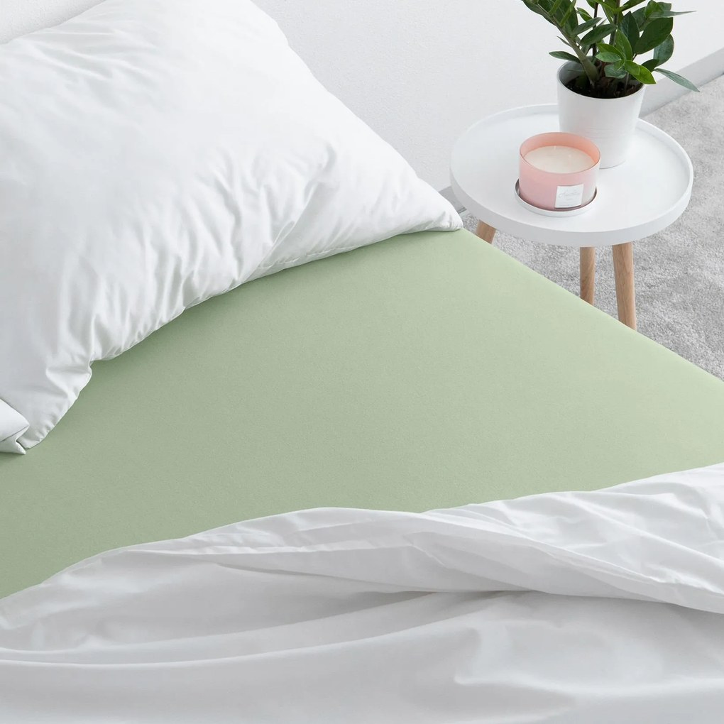 Goldea jersey elastické prostěradlo - světle šalvějové 180 x 200 cm
