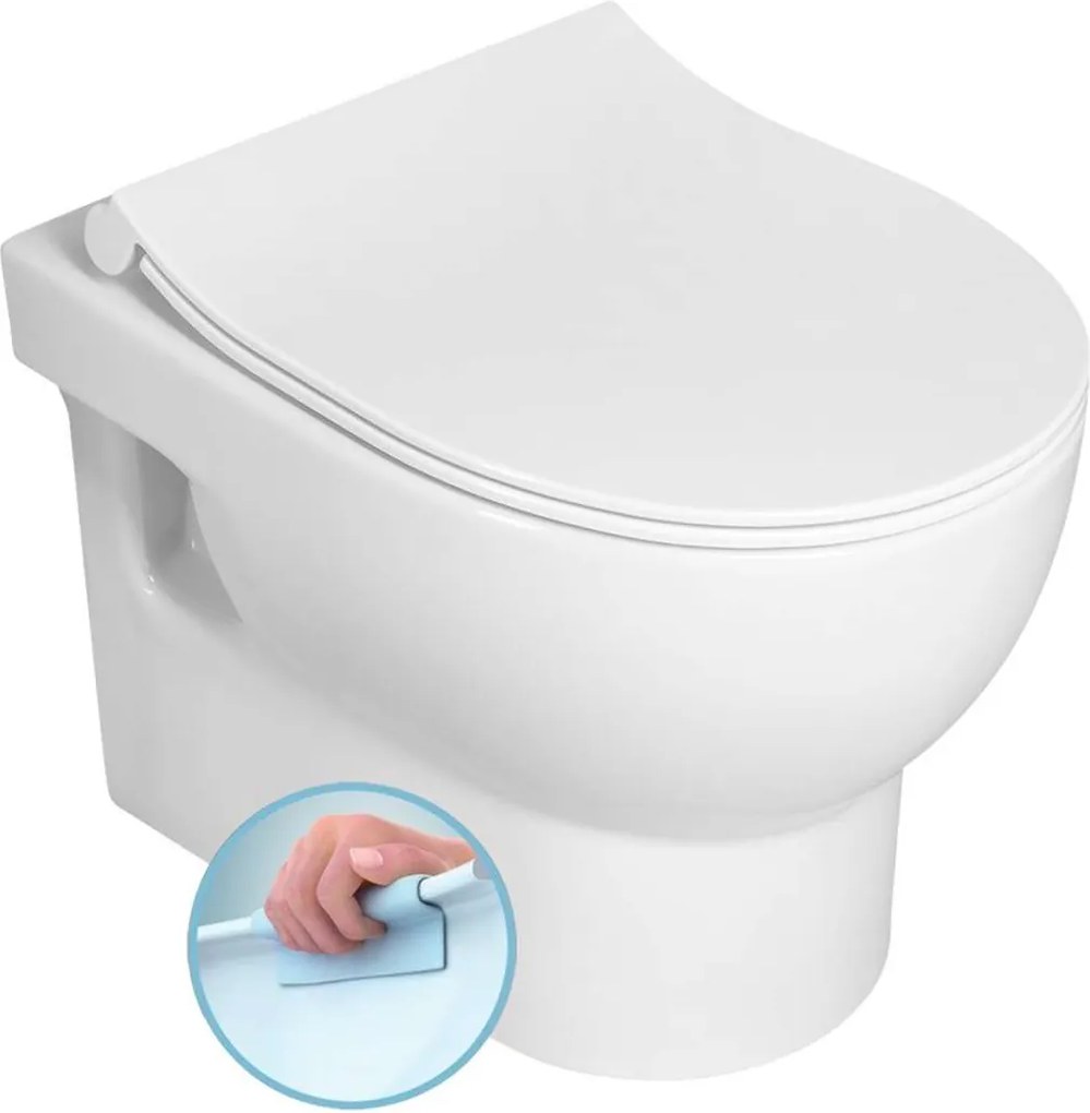 Aqualine - Závěsné WC Absolute, Rimless, bílá 10AB02002