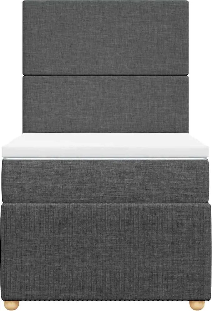 Box spring postel s matrací tmavě šedá 90x200 cm textil 3291933