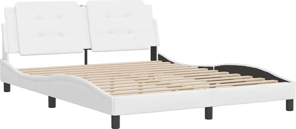 Rám postele bez matrace Zadar bílý 160x200 cm umělá kůže 3208192