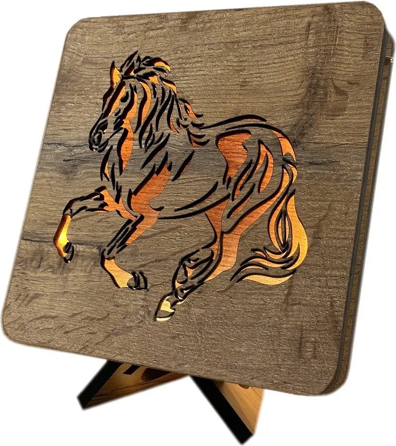 Li-Go "Kůň" lampa 19x19 cm provedení povrchu: jedle
