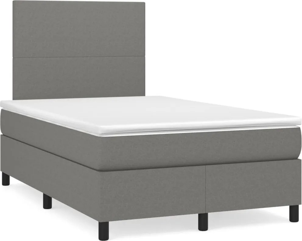 Box spring postel s matrací tmavě šedá 120x200 cm textil 3141602