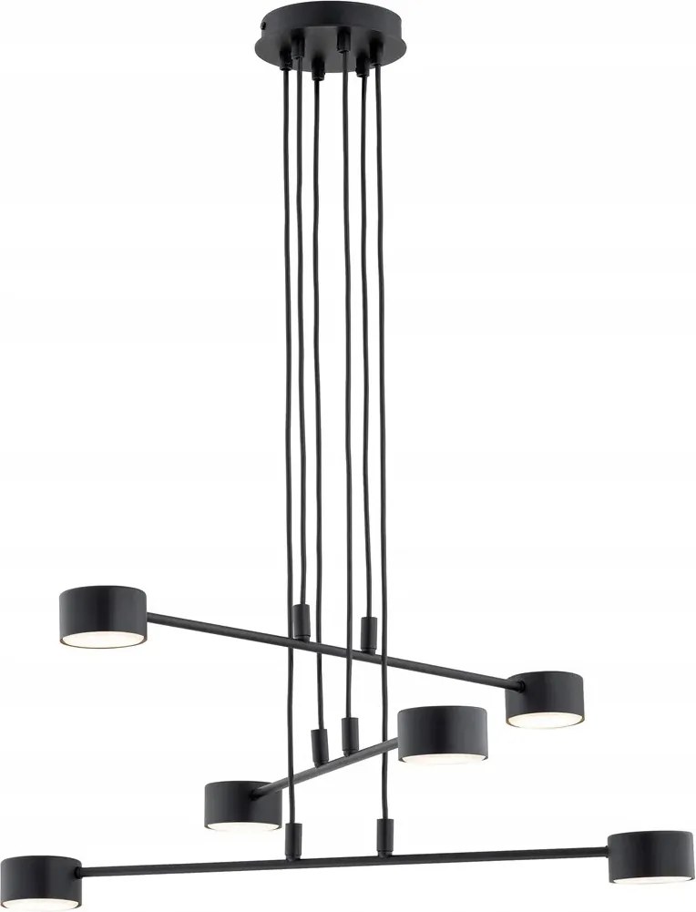 Závěsná lampa minimalistická černá 70 cm do jídelny obývacího pokoje 6 bodů Emibig