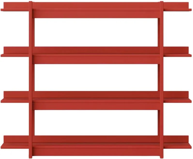 Dřevěná nástěná knihovna FRAME červená