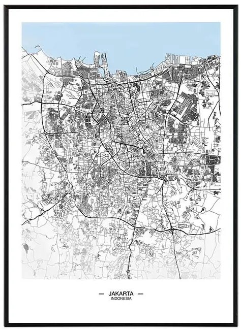 Jakarta map Obraz