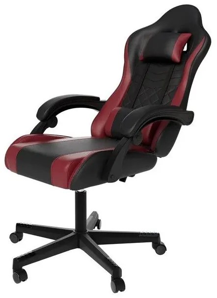 Herní a kancelářská židle k PC, černo-bordó