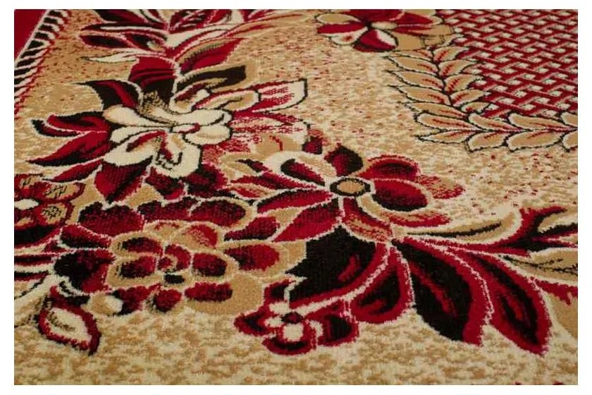 *Kusový koberec PP Květiny červený 80x150cm