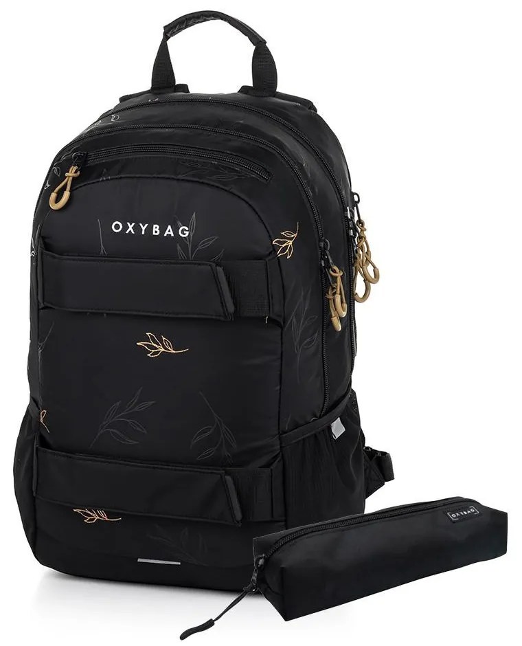 OxyBag Studentský batoh + etue Oxy Sport Flowers