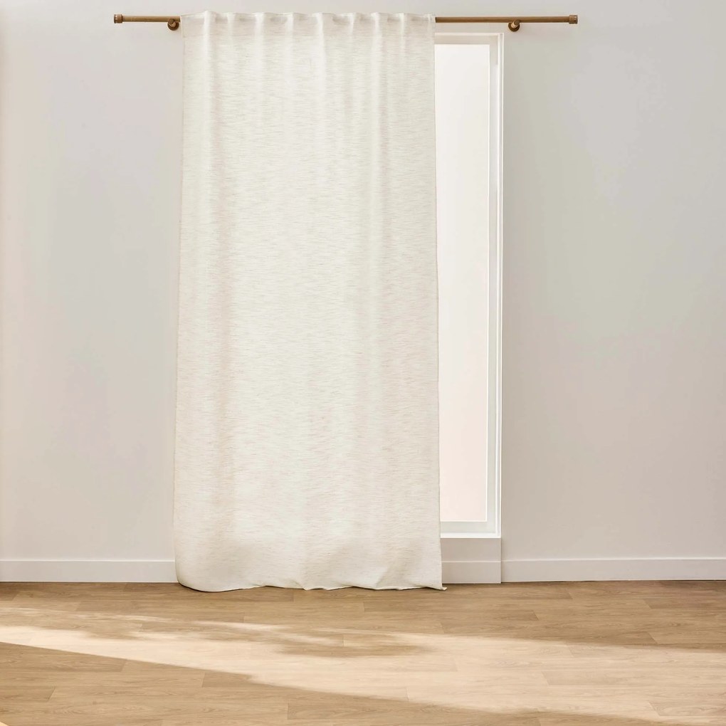 Záclona na skrytých poutech NANDO NATUREL, 140 x 260 cm, efekt lnu
