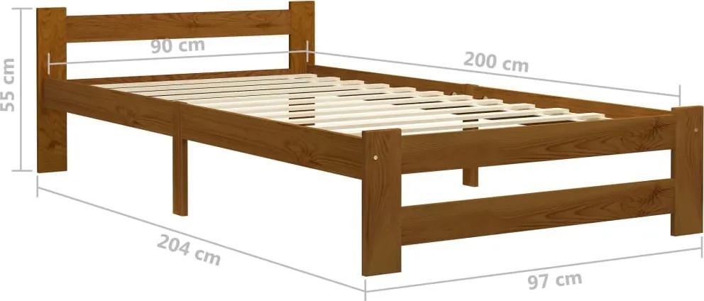 vidaXL Rám postele masivní borovice 90 x 200 cm [322005] Barva: Bílá