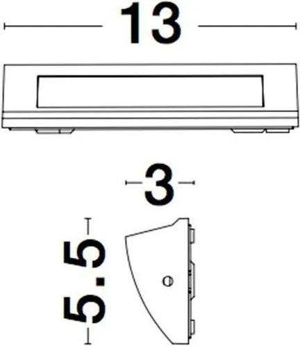 NV 9018062 Venkovní nástěnné svítidlo LIV tmavě šedý hliník a skleněný difuzor LED 3.5W 3000K 200-240V 120st. IP54 - NOVA LUCE