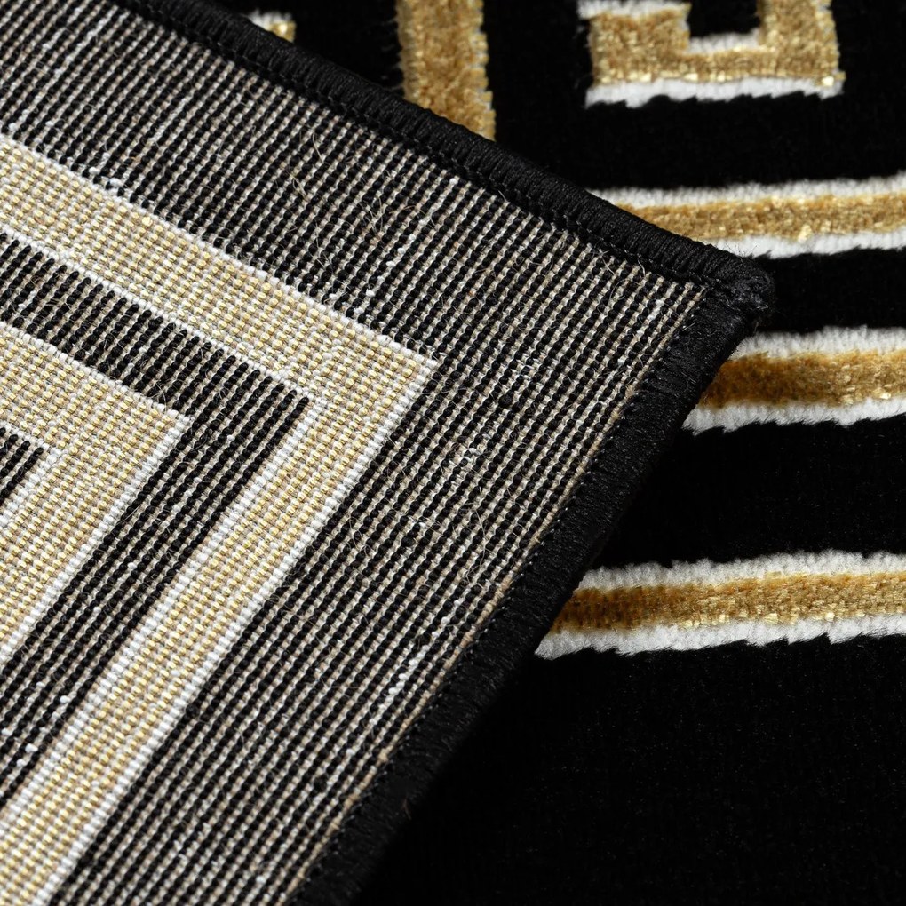 Dywany Łuszczów, Kusový koberec Allure 1968 black/gold, 140x190, černá, kancelář