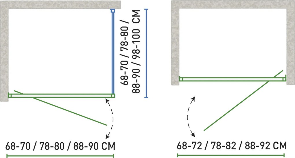 Novoterm Jednokřídlé otevíravé sprchové dveře NV-Solid DSPA CHR 70, chrom/transparent - bez vaničky