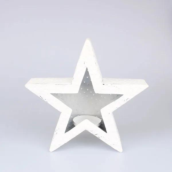 Kovová hvězda - svícen- 31 × 29,5 × 8 cm.