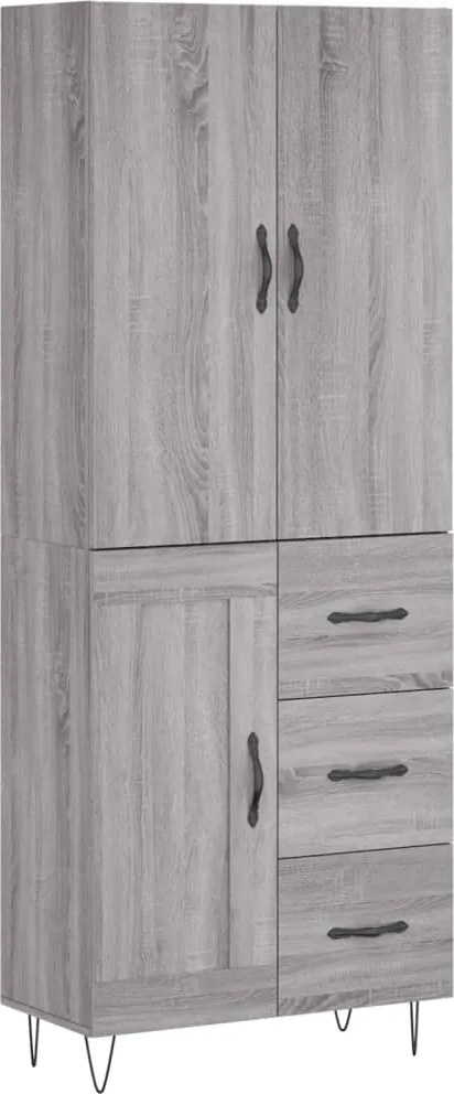 Skříň highboard šedá sonoma 69,5 x 34 x 180 cm kompozitní dřevo 3198111