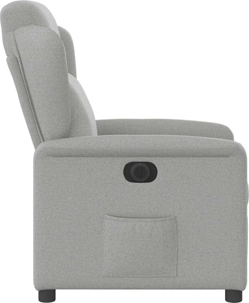 Elektrické polohovací křeslo obláčkově šedé textil 3303123