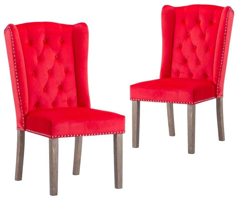 Petromila Jídelní židle 2 ks červené samet