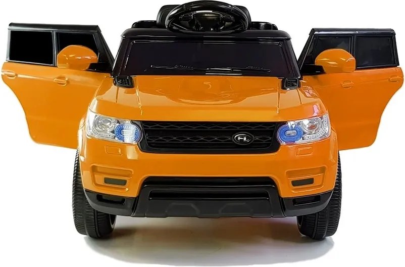 LEAN CARS Elektrické autíčko HL1638 s dálkovým ovládáním, MP3 a LED světlem oranžové