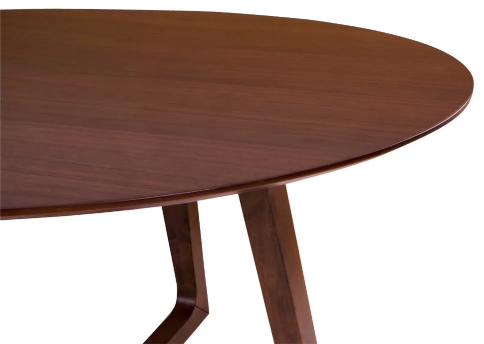 House Nordic Kulatý jídelní stůl HELLERUP 137 cm hnědý