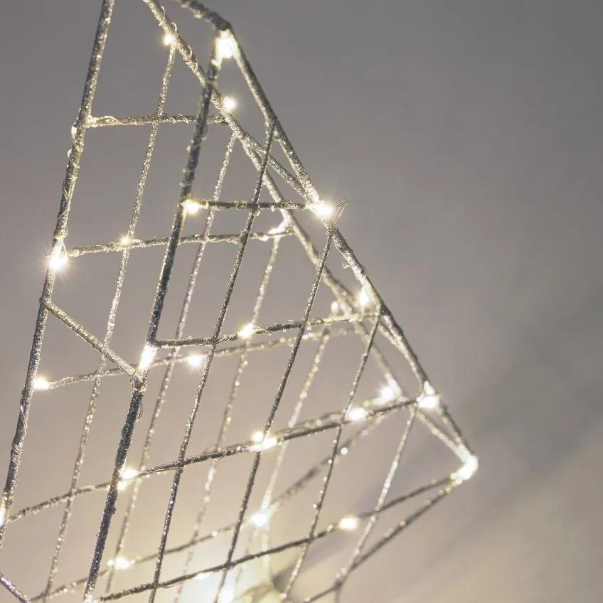 Stříbrná vánoční LED dekorace ve tvaru vánočního stromku Kave Home Phytia