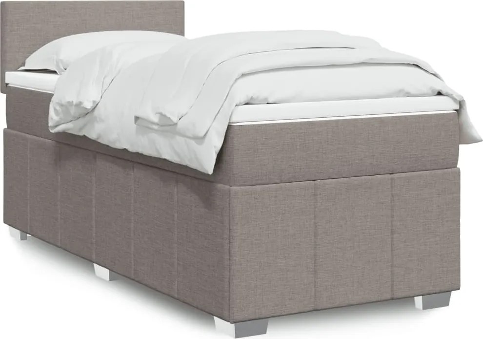 Box spring postel s matrací taupe 100 x 200 cm textil 3289276