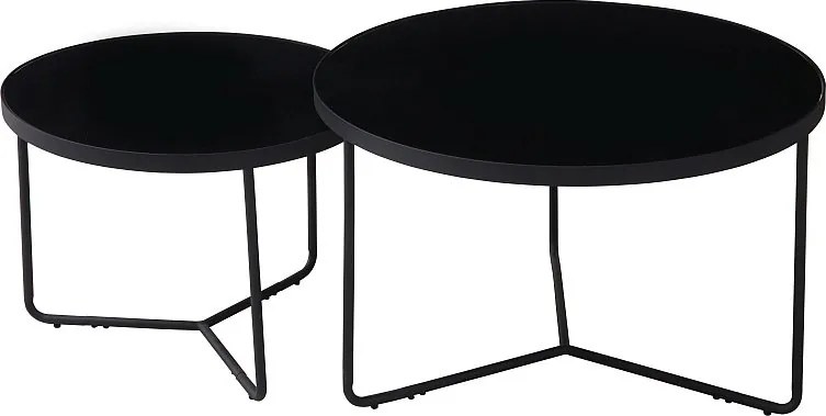 Casarredo - Komfort nábytek Kulatý konferenční stolek MOLY sada 2 kusů, černá/černý kov