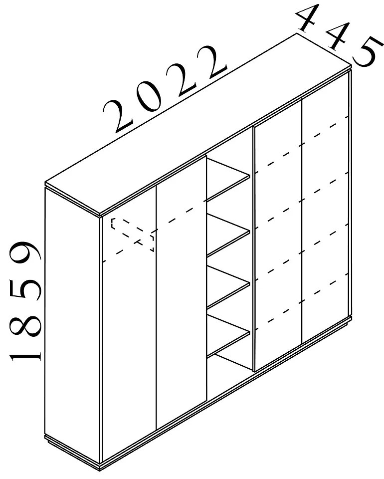 Vysoká šatní skříň Creator 202,2 x 44,5 x 185,9 cm, bílá / antracit