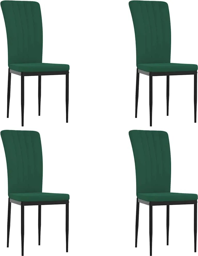 Jídelní židle 4 ks tmavě zelené samet 326106