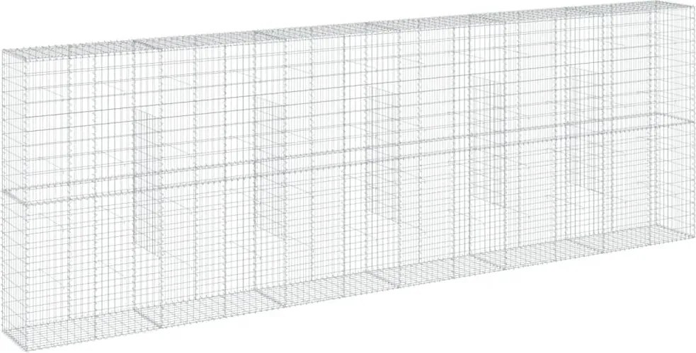 Gabionový koš s víkem 600 x 50 x 200 cm pozinkované železo 3295171