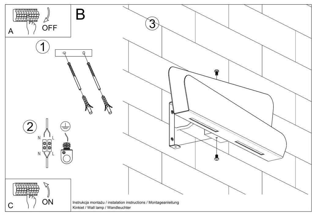 Nástěnné svítidlo Bascia, 1x bílé kovové stínítko