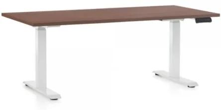Výškově nastavitelný stůl OfficeTech C, 160 x 80 cm, bílá podnož