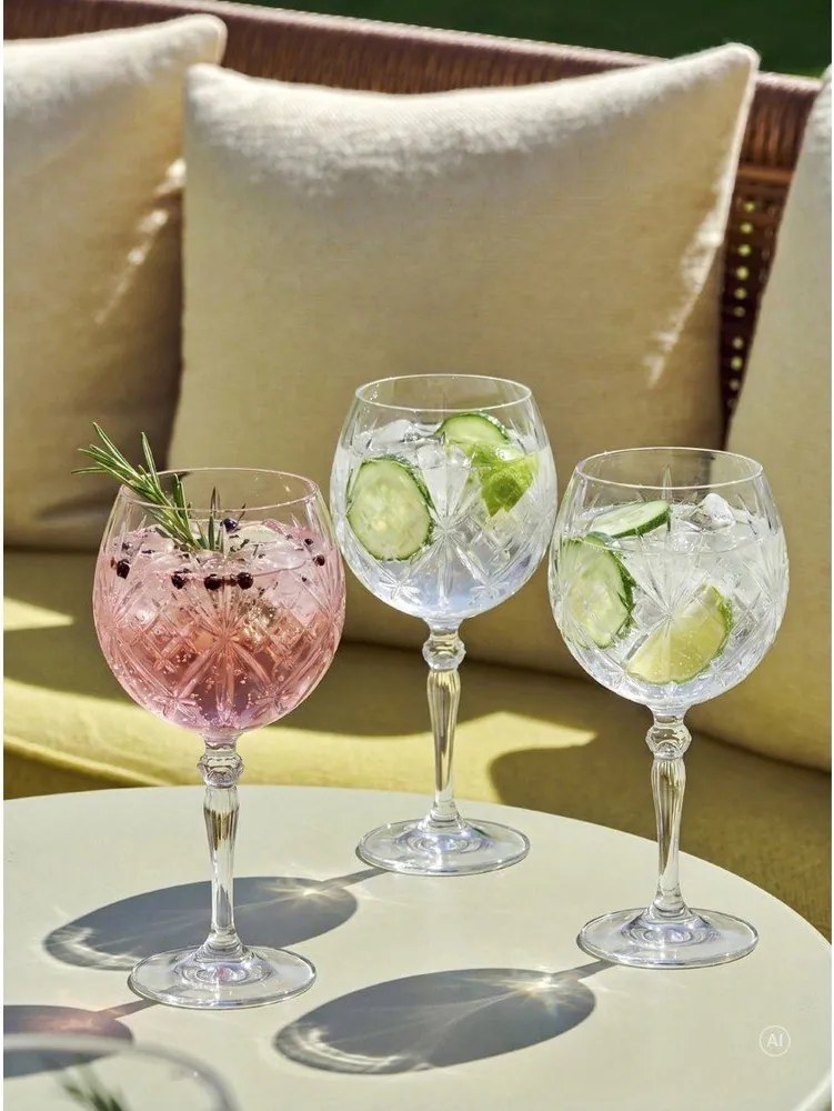 Křišťálové skleničky v sadě 4 ks na gin 650 ml Melodia – Lyngby Glas