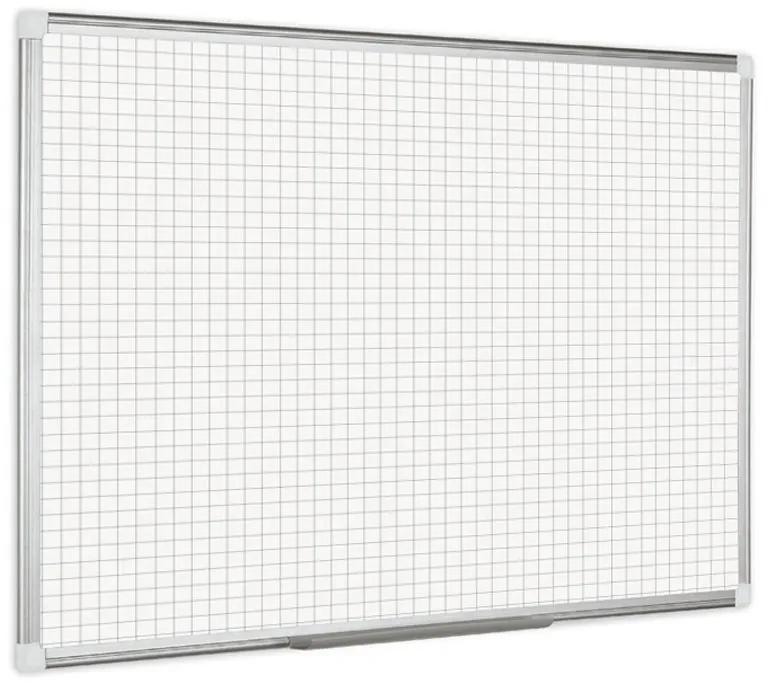 Bi-Office Bílá popisovací tabule s potiskem, čtverce/rastr, nemagnetická, 1800 x 1200 mm