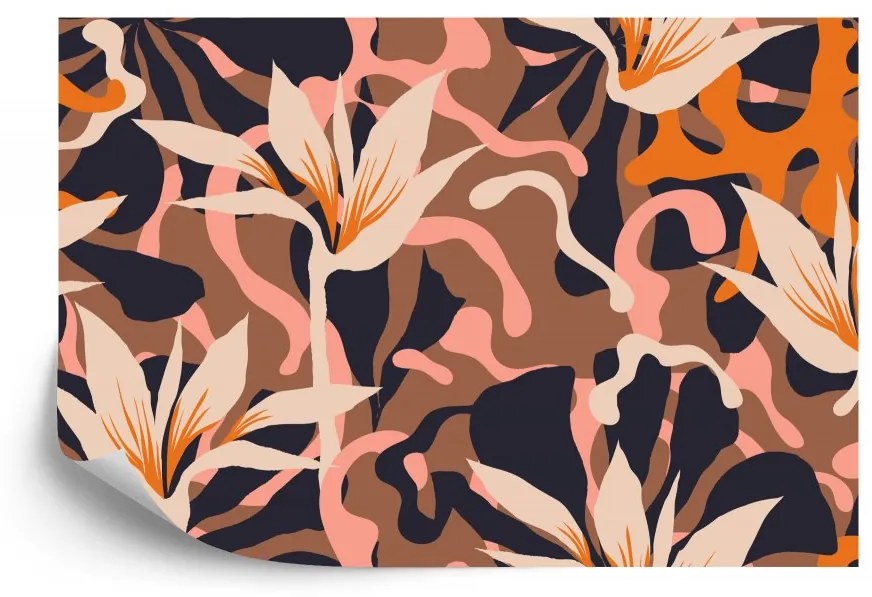 Fototapeta Abstract Jungle Plants Pattern. Creative Collage Contemporary Floral Seamless Pattern. Fashionable Template For Design. Hladký vinyl 368x254