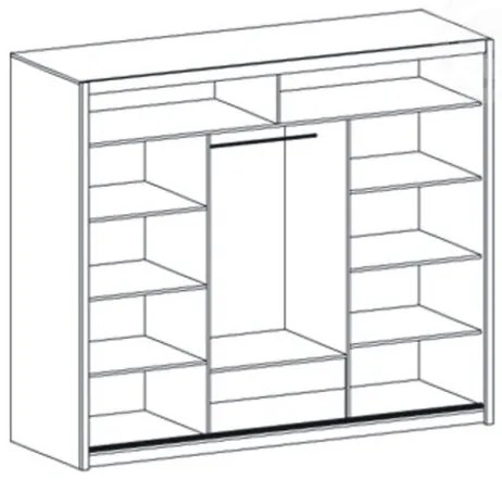 Casarredo Ložnice SANDINO černá (postel 160, skříň, komoda, 2 noční stolky)