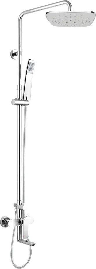 Mereo Mereo, Nástěnná baterie Mada 150 mm se sprch. soupravou,otoč.ramínkem, ruční a talíř. sprchou 225x225mm, CBE60101SBM