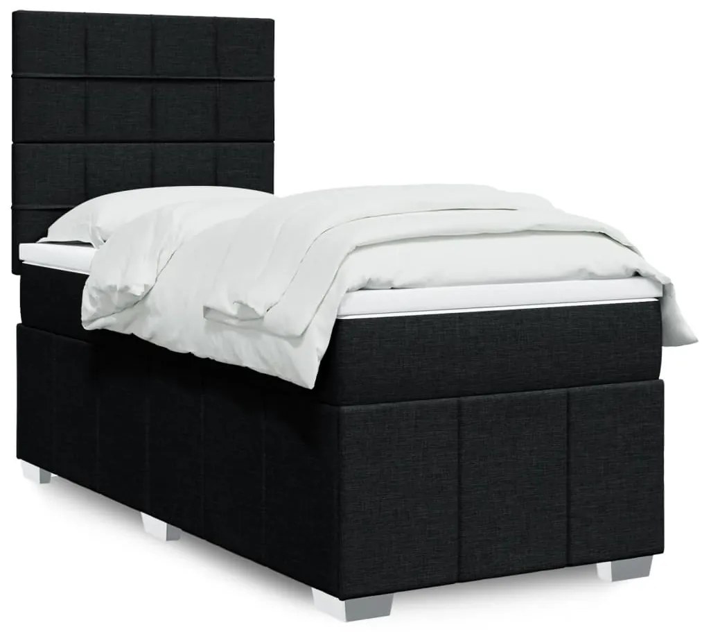 Box spring postel s matrací černá 90x190 cm textil 3291525