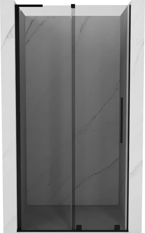 Mexen Velar L, posuvné sprchové dveře do otvoru 110 cm, 8mm šedé sklo, černá matná, 871-110-003-41-70