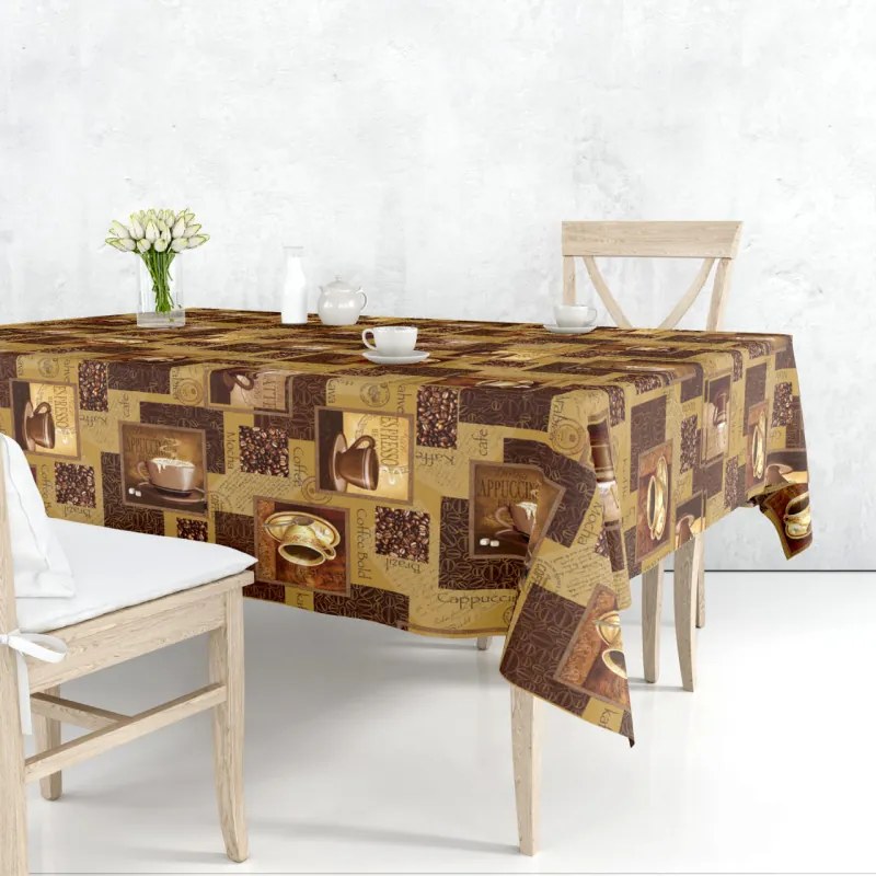 Ubrus PVC FL-1004 - Kávový motiv (různé velikosti)