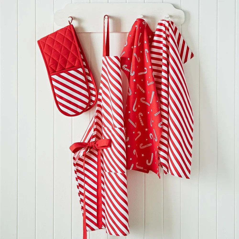 Bavlněné utěrky s vánočním motivem v sadě 4 ks 50x70 cm Candy Cane – Catherine Lansfield